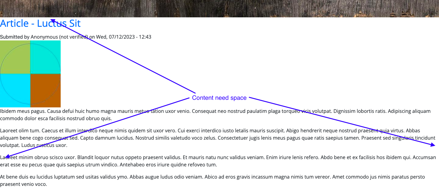 Content need space from right, left and top. [#3385537] | Drupal.org
